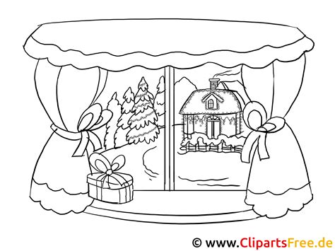 Bild Zum Ausmalen Winterlandschaft Im Fenster