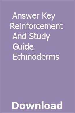 Answer Key Reinforcement And Study Guide Echinoderms Study Guide