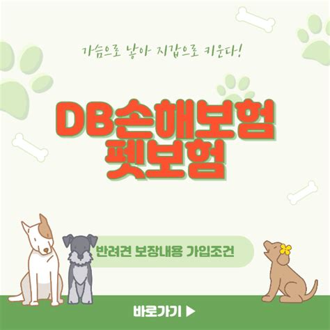 Db손해보험 반려견 펫 보험 보장내용 보험료 고양이 강아지 가입조건