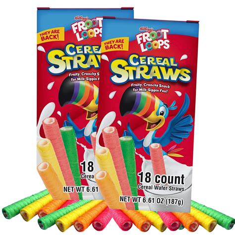 Kelloggs 2022 Froot Loops Cereal Straws Drinking Flavored Pack Of 2