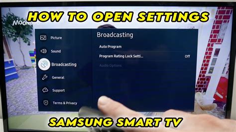 Samsung Smart Tv How To Open Settings Menu Youtube
