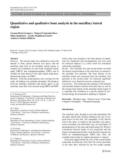 Pdf Quantitative And Qualitative Bone Analysis In The Maxillary