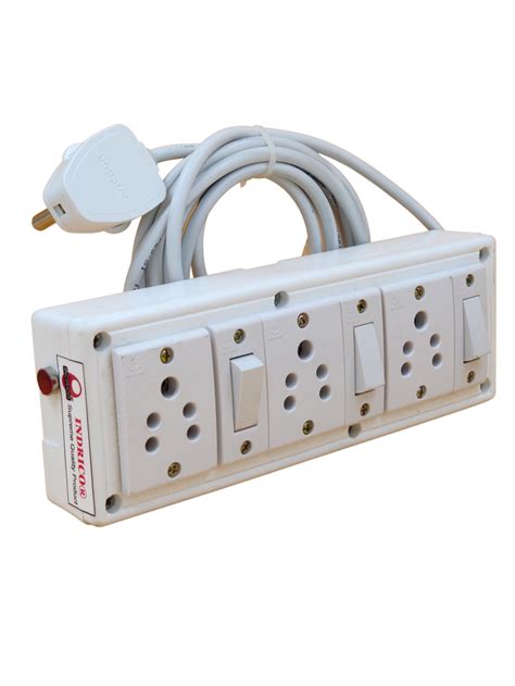 Indrico Junction Box With Individual Switch 3 3 Max Rating 1200w Pvc White Pack Of 1[hsn Code
