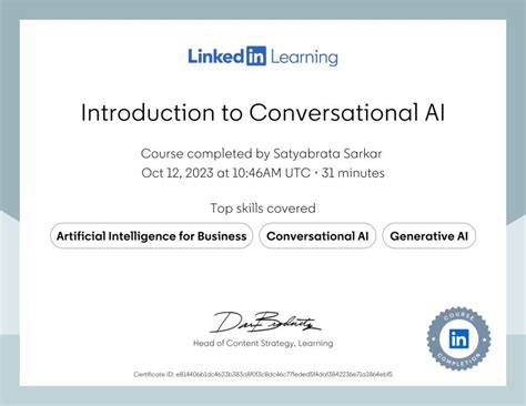 Satyabrata Sarkar On Linkedin Certificate Of Completion