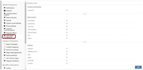 Site Fields Configuration Tracktik Help Center