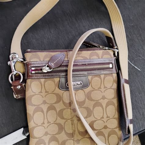 Coach Bags Coach Tan Crossbody With Signature Monogram Poshmark