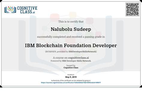 Ibmdeveloperskillsnetwork Bc0201en Certificate Cognitive Class