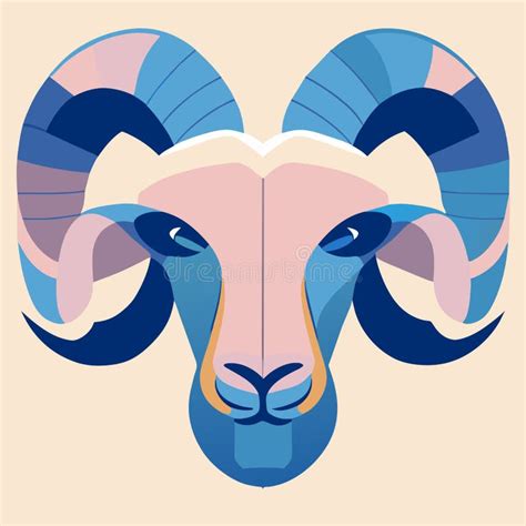 Head Of A Ram In A Flat Style Vector Illustration For Your Design Stock Vector Illustration