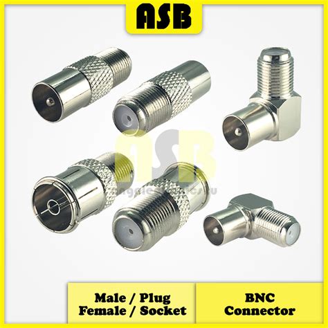 1pc CCTV BNC Male Female Connector Plug Socket L Shape Shopee Malaysia