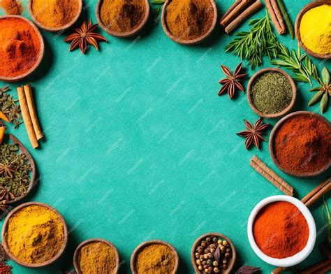 Premium Photo Various Spices And Herbs On A Black Background Top View