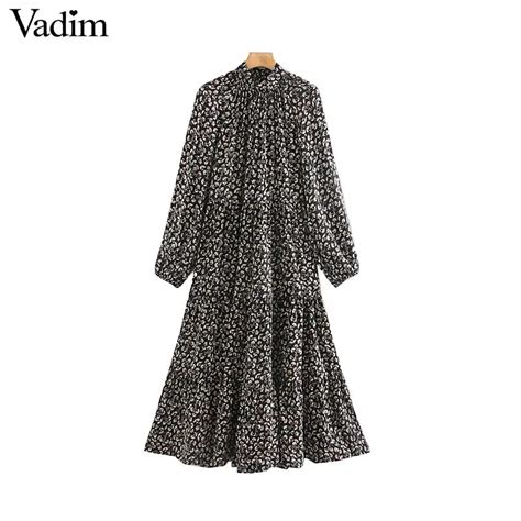 Женское элегантное платье Vadim платье миди с цветочным принтом Длинные рукава женские