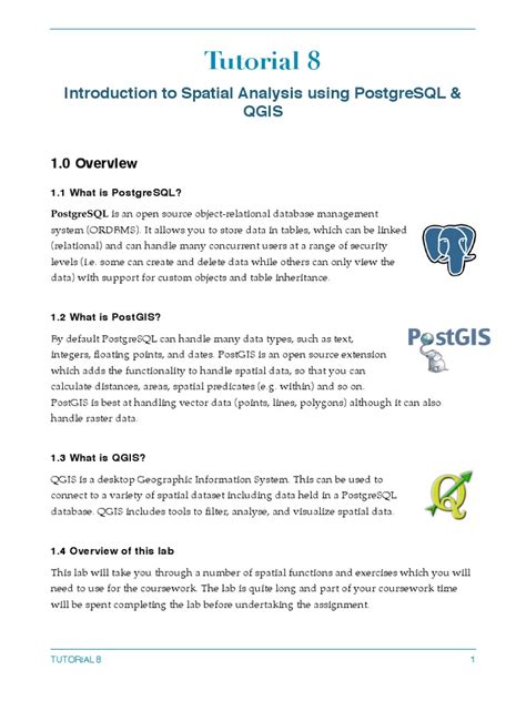 Gis Lab Pdf Postgre Sql Databases