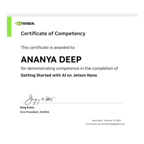 Ai Nvidia Jetsonnano Machinelearning Edgeai Ananya Deep