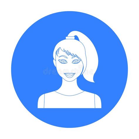 Brunette Icon In Flat Style Isolated On White Background Woman Symbol Stock Vector Illustration