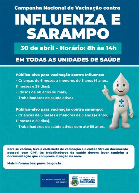 Sábado é Dia D De Vacinação Contra Influenza E Sarampo Em Todas As