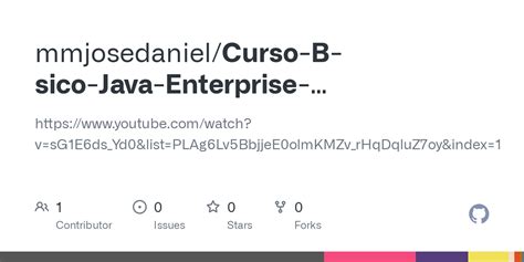 GitHub Mmjosedaniel Curso B Sico Java Enterprise Edition From Chistian Henao Https