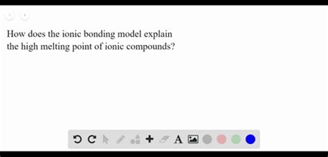 Solved How Does The Ionic Bonding Model Explain The Relatively High Melting Points Of Ionic