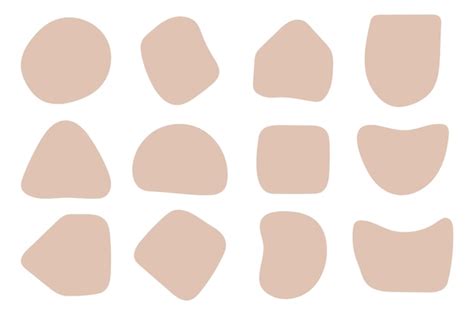 手描きの平らな抽象的な形のコレクション不規則な形 プレミアムベクター