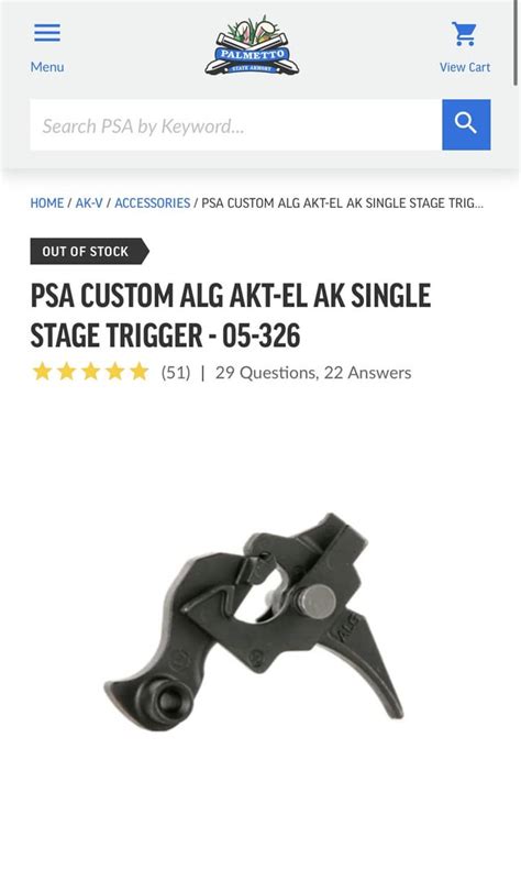 Matt Akv Alg Trigger R Palmettostatearms