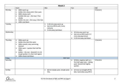 8 Week Training Plan