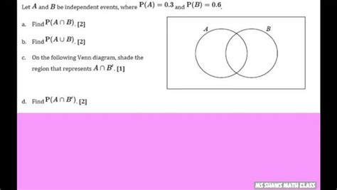 Dependent Events Venn Diagram