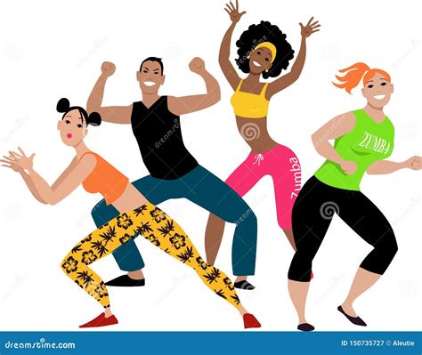 Grupo Del Entrenamiento De La Danza Ilustración del Vector