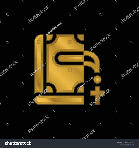 Bible Gold Plated Metalic Icon Logo Stock Vector Royalty Free