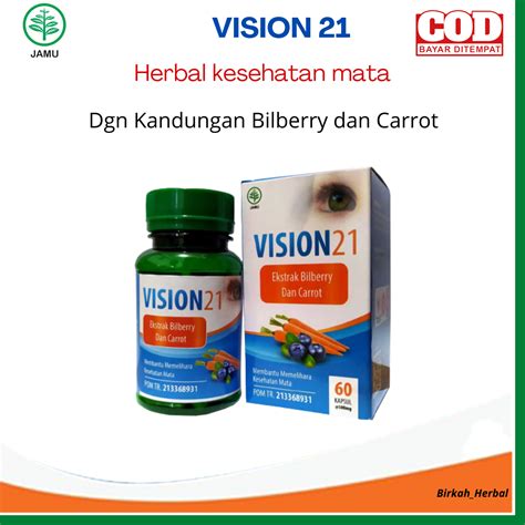 Kapsul VISION 21 Ekstrak Bilberry Dan Carrot Herbal Mata Kelehan