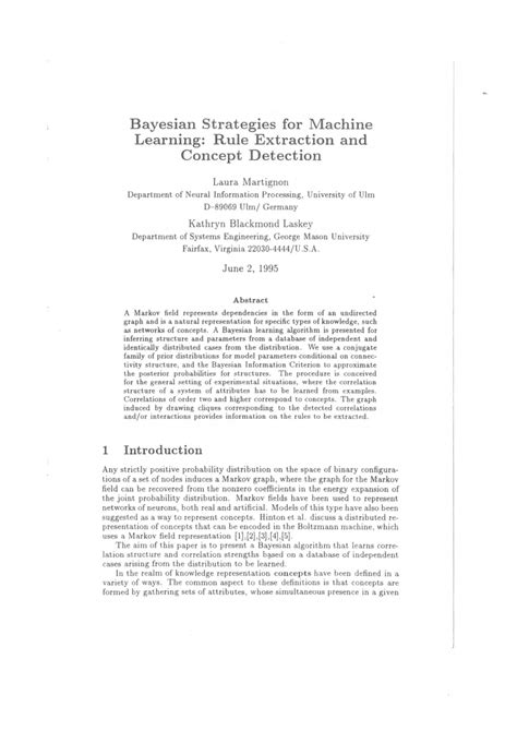 Pdf Bayesian Strategies For Machine Learning Rule Extraction And