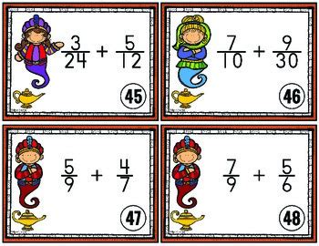 Adding Fractions With Unlike Denominators Task Cards By Catherine S