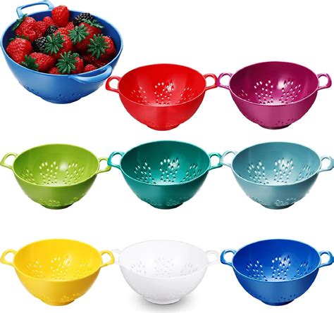 Baderke 8 Pcs Mini Colander Plastic Small Fruit Strainer