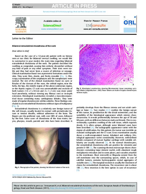 Pdf Bilateral Extraskeletal Chondroma Of The Neck Ilias Benchafai