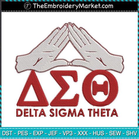 Hand Sign Delta Sigma Theta 1913 Embroidery Designs File Historically Black Colleges And