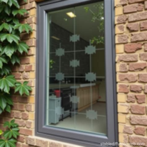 Red Window With SDL Bars And Acid Etched Glass Stable Diffusion Online