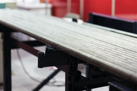 Automatic Feeder Steel Bar For Machining By CNC Lathe Stock Image Image Of Billet Production