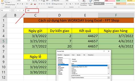 Cách Sử Dụng Hàm Workday Trong Excel