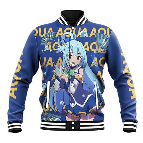 Aqua Konosuba Baseball Jacket Anime Style Ts04 Hearthtops Store