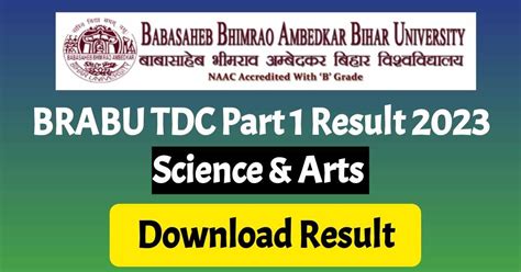 Brabu Tdc Part 1 Science And Arts Result 2023 स्नातक सत्र 2022 25 के