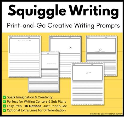Creative Squiggle Writing Print And Go Imagination Prompts For Any