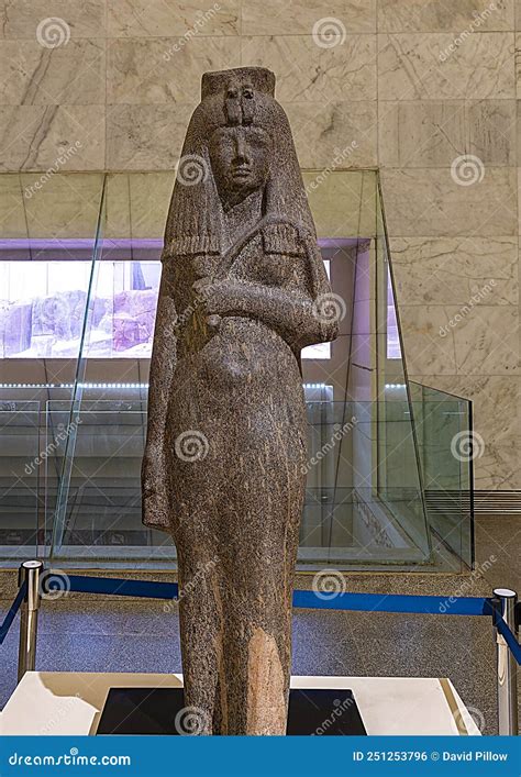 Granite Statue Of The Divine God`s Wife Of Amun In The National Museum Of Egyptian Civilization