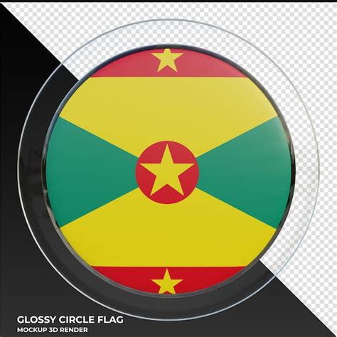 Premium Psd Grenada Realistic 3d Textured Glossy Circle Flag