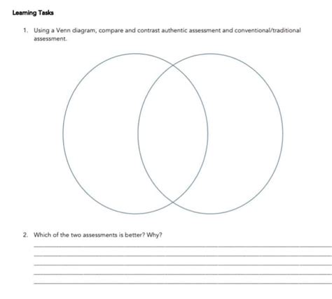 Solved Learning Tasks 1 Using A Venn Diagram Compare And Contrast
