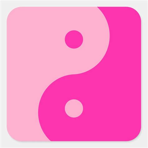 Yin Yang Pink Square Sticker Zazzle