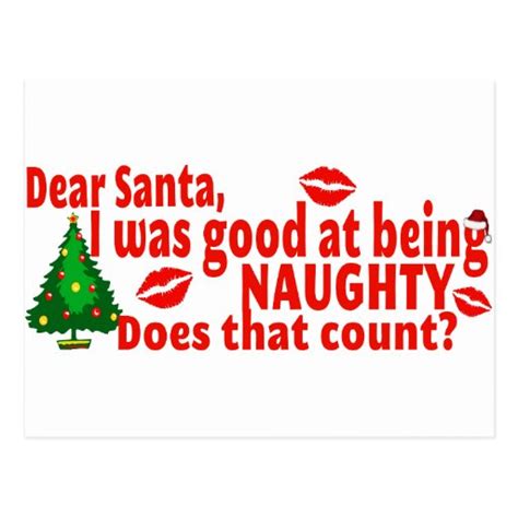 Naughty Christmas Postcard Zazzle