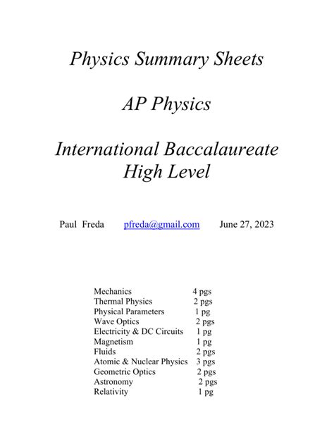 Physicssummarysheets062723