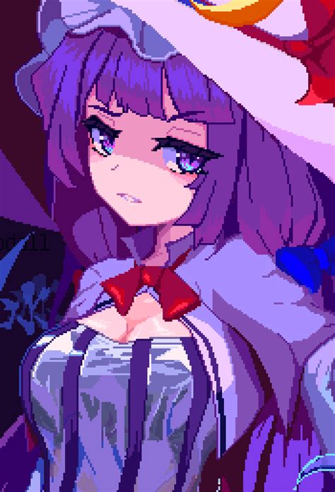 Patchouli Knowledge Touhou Drawn By Brodall Pixel Danbooru