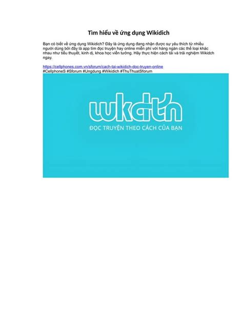 Tìm hiểu về ứng dụng đọc truyện Wikidich PDF