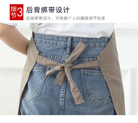 帆布围裙纯棉防水挂脖时尚工作服厨房餐饮店工装外贸围裙厂家批发 阿里巴巴