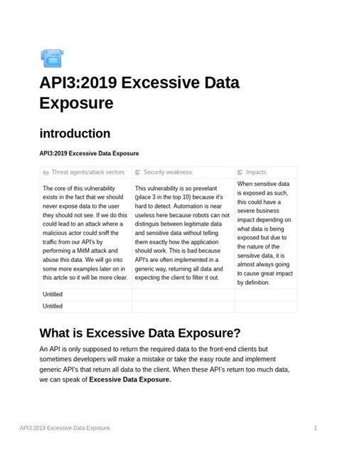 Api3 2019 Excessive Data Exposure Pdf Vulnerability Computing Software