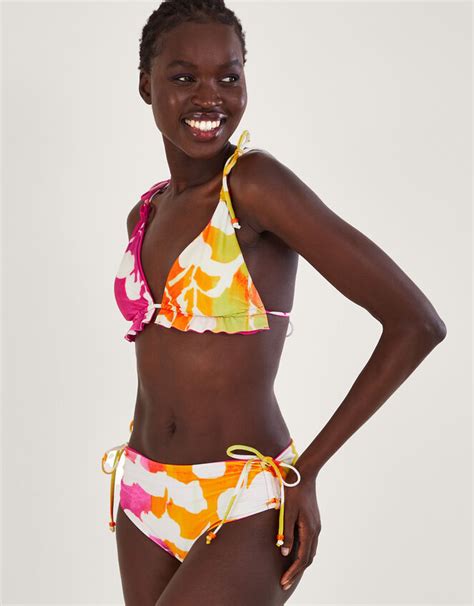 Abstract Print Ruched Bikini Bottoms Pink Bikini Bottoms Monsoon Uk